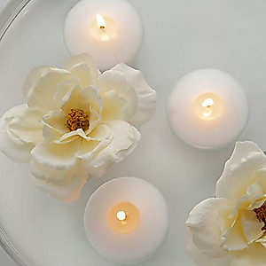 White Floating Candles, 3 Inch – Unscented Candle Discs | Perfect for Weddings, Receptions, Centerpieces, Bathtub Candles | Long Burning | Bulk Set of 24
