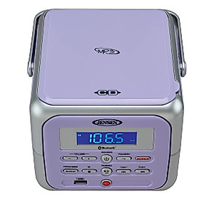 Jensen CD-660 Portable Stereo CD Player Boombox with Bluetooth | FM Radio | USB | Aux-in Headphone Jack | CD-R/RW MP3 Playback | (Lavender Purple)