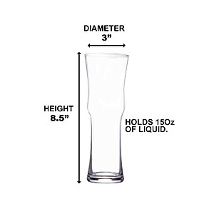 LEMONSODA Tall Cocktail Glasses Set of 4 - Highball Bar Glasses for Beer, Juice, Iced Tea - 15oz Liquor Glasses - Drink Tumbler Glass 4-Pack - Home Barware Alcohol Cups (4 Count (Pack of 1))