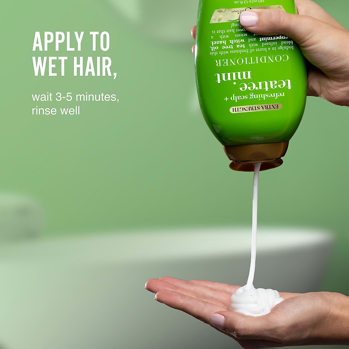 OGX Extra Strength Refreshing Scalp + Teatree Mint Conditioner, Invigorating Conditioner with Tea Tree & Peppermint Oil & Witch Hazel, Paraben-Free, Sulfate-Free Surfactants, 25.4 Fl Oz