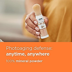 ISDIN Mineral Brush Powder, Facial Pollution and Blue Light Protection, a Complement to your Sun Care Routine, Suitable for Sensitive Skin