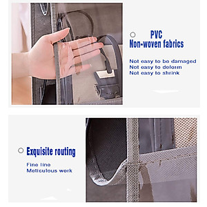 AARAINBOW 1 Pack Hanging Handbag Purse Organizer for Closet, Womens Purse Storage Organizers, Hand Bag Organizer Holder, Wardrobe Purse Organizer 8 Pockets Space Saving 41 L x 13.5W (B-Black)