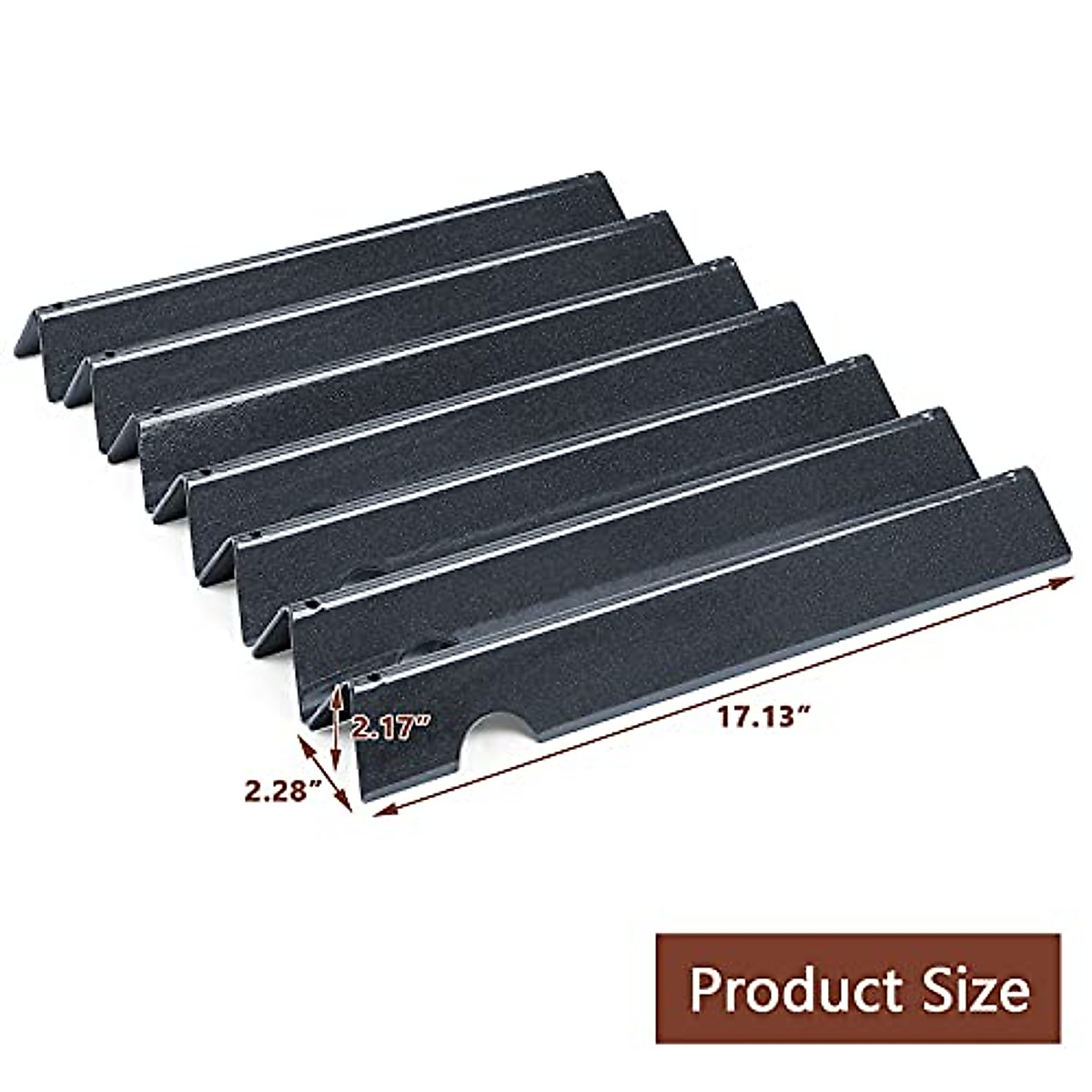 QuliMetal 17 Inch Flavorizer Bars for Weber Genesis II/LX 400, Genesis II/LX E410 E415 E435 E440 S410 S415 S435 S440 Series Gas Grills, Porcelain Steel 16GA Heat Plates Parts for Weber 66033 66796