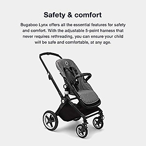 Bugaboo Lynx - The Lightest Full-Size Baby Stroller - All-Terrain with an Effortless Push and One-Handed Steering - Compatible with Bugaboo Turtle One by Nuna Car Seat - Alu/Black