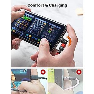 Fast Charging Magnetic Charging Cable(5Pack-1.6ft/3.3ft/6.6ft/6.6ft/6.6ft), AUFU Magnetic Charger Cable USB C Magnetic Fast Charger 3A Fast Charging Data Transfer Magnetic Cable for Micro USB Type C