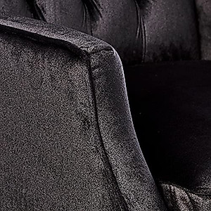 Christopher Knight Home Diana Wingback Recliner, Black + Dark Brown