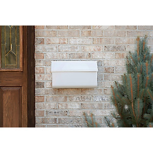 Gibraltar Mailboxes Woodlands Medium Capacity Galvanized Steel White, Wall-Mount Mailbox, L4009WW0