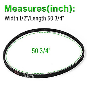 Part# 603907 Lawn Mower Pump Drive Belt 1/2" x 50 3/4" for Hustler Raptor, Raptor Limited, Raptor SD and Raptor SDX - 2 Pack