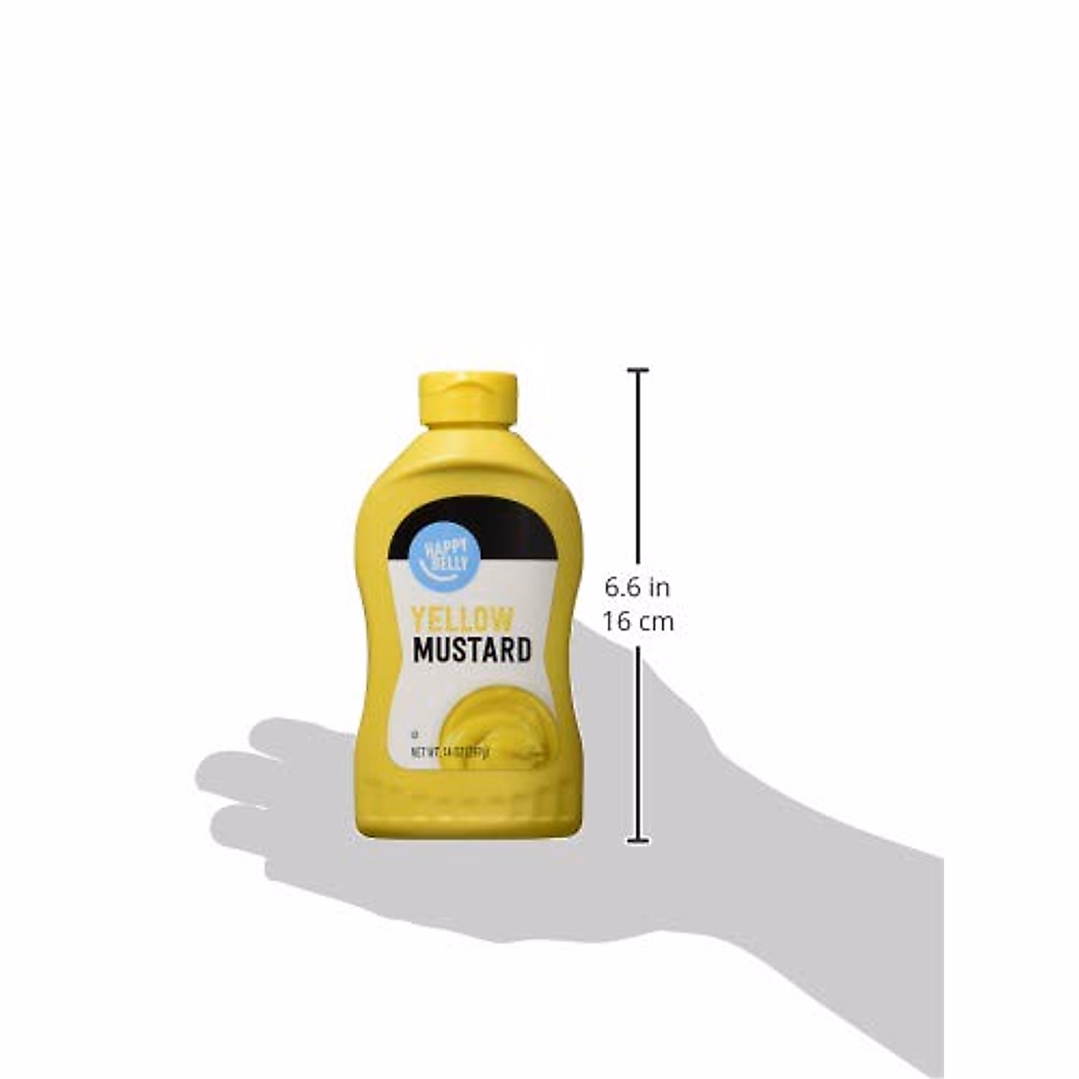 Amazon Brand - Happy Belly Yellow Mustard, Kosher, 14 ounce (Pack of 1)