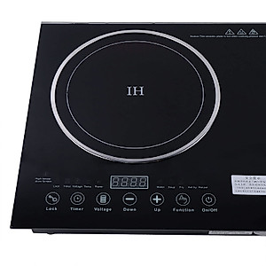 Double Induction Cooktop, 1200W and 1400W Portable Electric Induction Cooker And Ceramic-Cooker Cooktop Countertop Double Burner for Kitchen