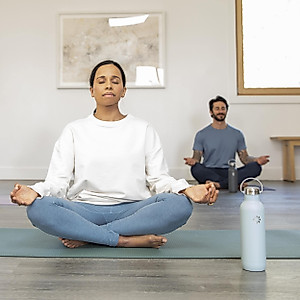 LIfeFactory Stainless Steel Vacuum-Insulated Sport Bottle, 24 Ounce, Desert Rose