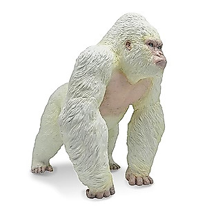 RECUR Gorilla King Kong Toys 11.8" [Largest Size] Albino Gorilla Toys Action Figure Rampage Gorilla Animal Figurine Hand-Painted Wild Ape Figure Gift for Collectors Girls Boys Age 3+