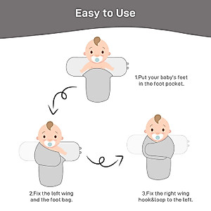 ZIGJOY Swaddle Blanket Cotton Knit Baby Wrap 3-6 Months, 0.5 Tog Newborn Wearable Swaddle Sleep Sacks，Adjustable 2 Pack Infant Sleep Sack for Baby Boy Girl（Star and Fawn）