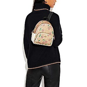 COACH Women's Mini Court Backpack (Cherry Signature - Light Khaki Multi), One Size