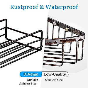 Fujampe Shower Caddy, Rustproof 304 Adhesive Shower Organizer Shelf Bathroom Shelf Storage Organizer No Drilling Kitchen Storage Rack Wall-Mounted for Bathroom, Dorm and Kitchen