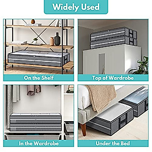 GARPROVM Under Bed Storage Bags, Organizer Container Clothes Storage Foldable Bags for Clothing, Sweaters, Comforter, Blanket, Pillows,Toys