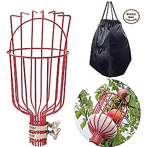 COCONUT Fruit Picker Tool, Fruit Picker with Basket and Pole Easy to Assemble & Use Fruits Catcher Tree Picker for Getting Fruits(5ft)