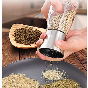 Stainless Steel Salt And Pepper Mill Grinder, Spice Glass Muller, Hand Mill Grinding Bottle, Kitchen Gadgets Glass Tools