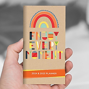 TF PUBLISHING 2024-2025 Enjoy Every Moment 2-Year Small Monthly Pocket Planner | 2-Page Large Calendar Grid and Lined Notes Section in Back | Monthly Day Planner for Purse | 3.5" x 6.5"