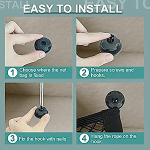 2PCS Small Cargo Net Pocket Storage Mesh Net Elastic Stretchable Automotive Cargo Nets Storage Pouch with 8 Mounting Screws and Hooks for Truck Car SUV RV Boats (17.7 x 9.8 Inches)