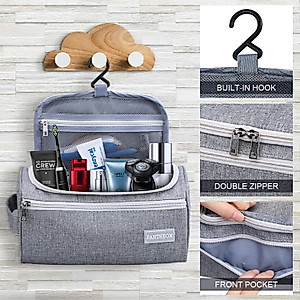 Pantheon Travel Toiletry Bag for Men and Women, Travel bag for Toiletries, Valentines Day Gifts for Men, Travel Bathroom Bag, Mens Travel Bag Hanging Toiletry Organizer Toiletry Kit (Gray)