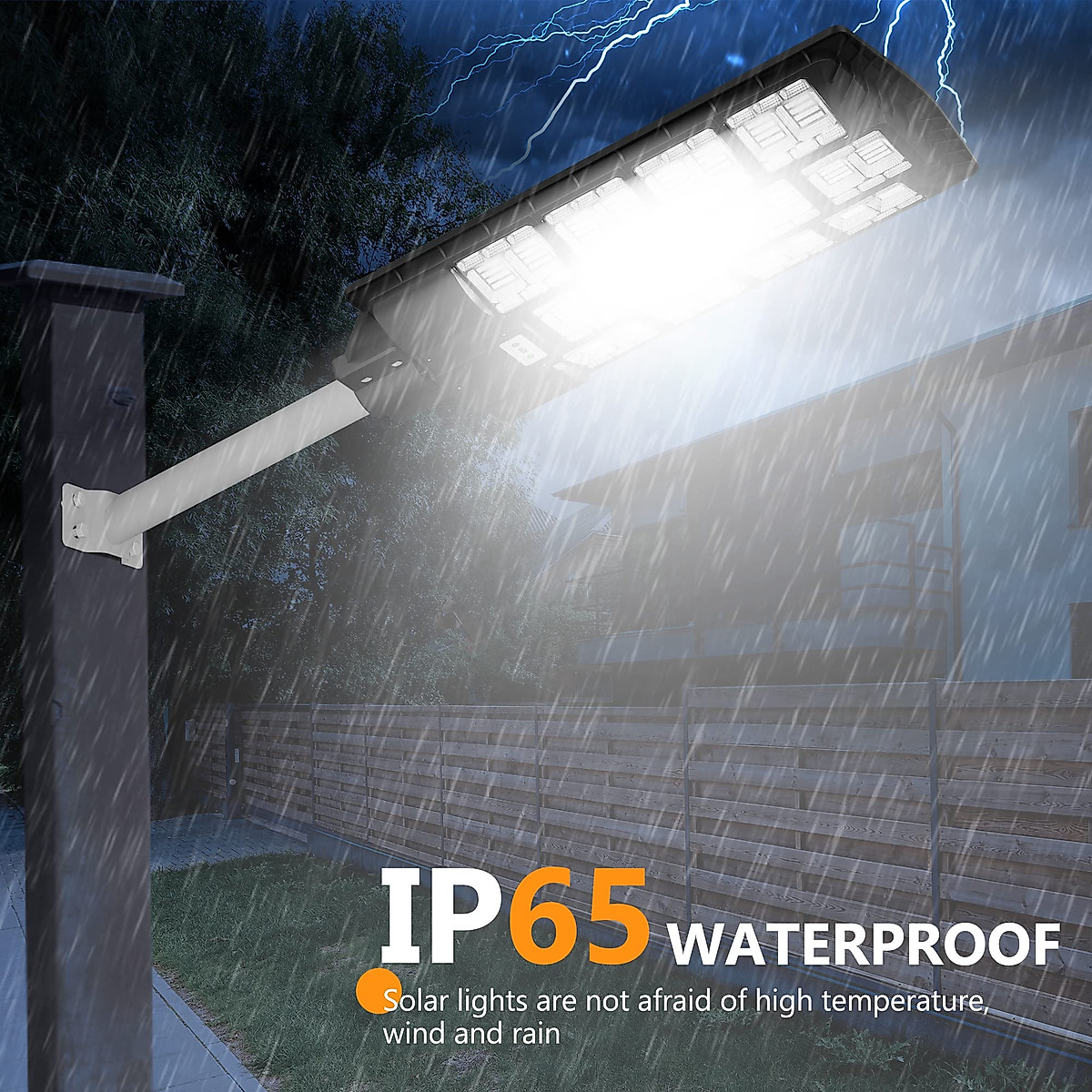 PEVOROS Solar Street Lights Outdoor Waterproof,1200W/100000LM Outdoor Led Street Light Dusk to Dawn,Street Lights Solar Powered with Motion Sensor and Remote Control for Parking Lot,Yard,Garden, Field