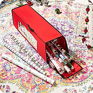 Nakior Christmas Wrapping Paper Storage Container – Xmas Gift Wrap Organizer – Stores up to 24 Standard Rolls – Under Bed Storage Bin for All Christmas Accessories – Made from 600 Oxford Fabric