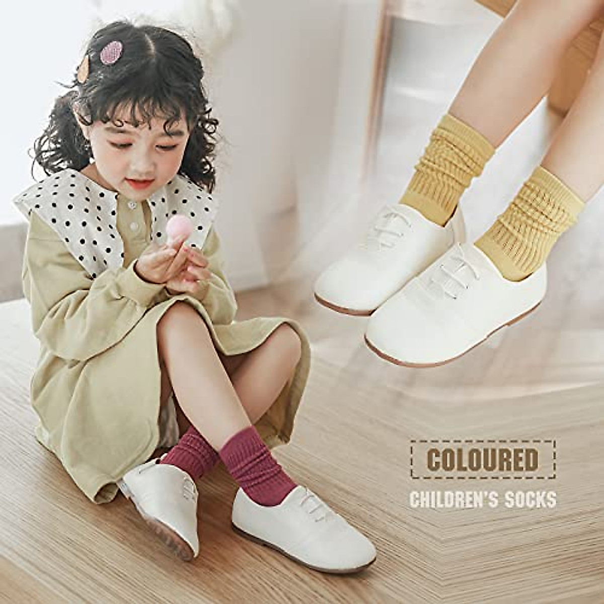 MINI PANDA Little Girl Socks,Socks for Girls 4-6 Years 6-8 Years,Toddler Socks Girls 2t-3t,Long Crew Socks for Girls 9 Pairs (9 colors-C, 1-3T)