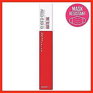 Maybelline Super Stay Matte Ink Liquid Lipstick Makeup, Long Lasting High Impact Color, Up to 16H Wear, Shot Caller, Bright Pinky Red, 1 Count