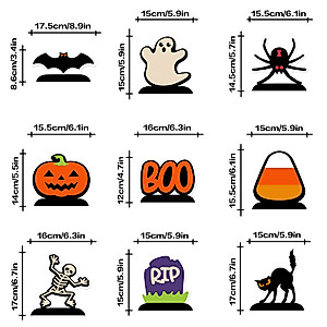 LINGTEER Happy Halloween Table Honeycomb Centerpieces - 9 pcs Funny Halloween Party Boo Ghost Table Decorations Sign.