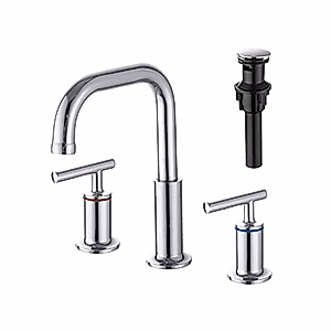 Bathroom Faucet, HOMELODY 2 Handles Bathroom Faucet Chrome, 8 inch Widespread Faucet for Bathroom Sink, 3 Hole Bathroom Sink Faucet Bath Sink Faucet with Pop Up Drain