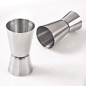 Newk Double Jigger for Bartending, 1/2 & 1 Oz(15 & 30 ML) Stainless Steel Cocktail Measuring Jigger (Set of 4)
