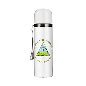 Coat of Arms of Nicaragua. Insulated Water Bottle 19 OZ Stainless Steel Travel Mug For Drink Sports Camping Hiking Outdoors