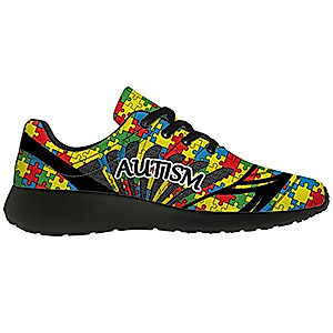 vogiant Autism Puzzle Shoes for Men Women Tennis Shoes Walking Running Sneakers Autism Awareness Shoes Gifts for Teacher,Size 9.5