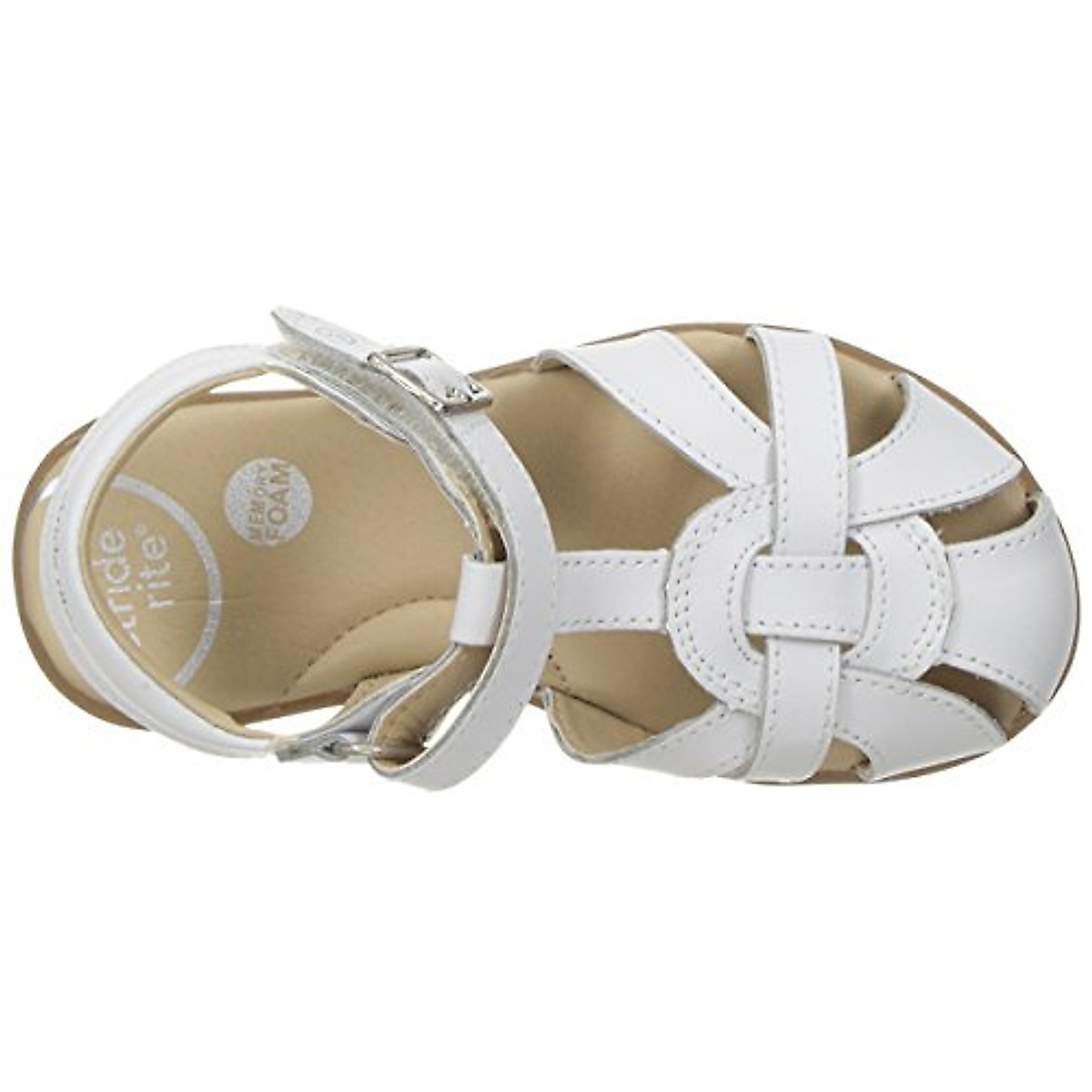 Stride Rite girls Summer Time Sandal (Toddler/Little Kid),White,5 M US Toddler