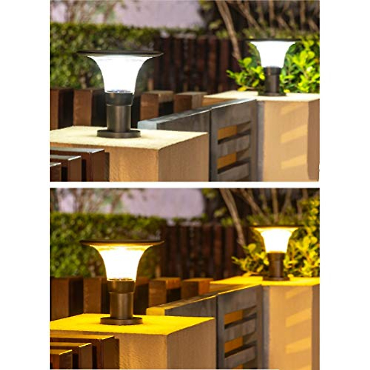 ZZYJYALG Solar Column Headlights Outdoor Super Bright Gate Pillar Lights Villa Garden Lawn Lights Home Waterproof Wall Lights, Outdoor Post Lights Dusk to Dawn Landscape Lighting