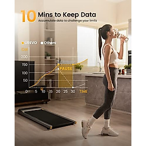 UREVO Under Desk Treadmill, Walking Pad Treadmill with Large Running Area, 2.25HP Treadmills for Home, Desk Treadmill for Office Under Desk with 265lbs Weight Capacity (Gray)