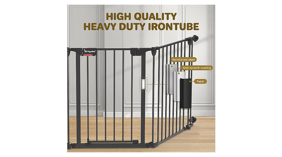 Auto-Close Baby Gate for Stairs - Safety for Kids & Pets