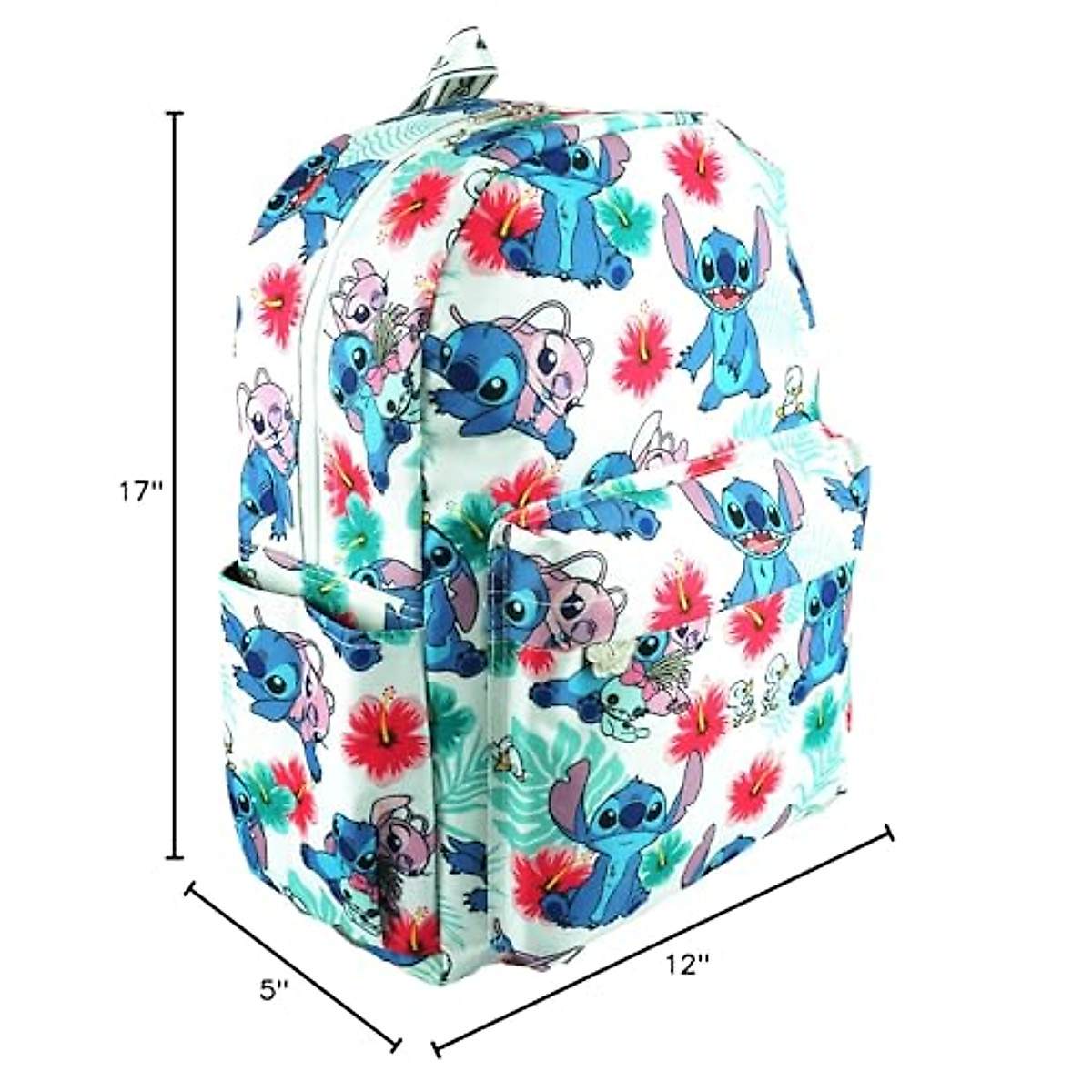 Wondapop Disney Lilo & Stitch 17 Inch Deluxe Backpack with Laptop Compartment (White)