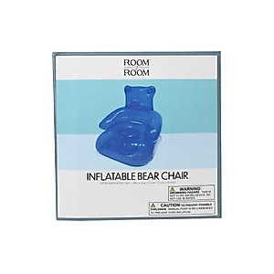 Room2Room Inflatable Gummy Bear Chair 28" Transparent Clear Sofa Seat Double Person Blow up Chair Yard Portable Inflatable Couch Air Couch Patio Blow up Furniture Camping Outdoor Beach Room (Blue)