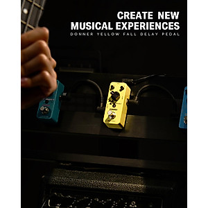 Donner Guitar Delay Pedal for Pedal Boards, Electric Guitar, Yellow Fall Analog Delay Guitar Effect Pedal Vintage Delay True Bypass