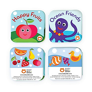 Floating Baby Bath Books - Bath Books for Babies, Infants - Waterproof, Mold-Free Bath Toys for Learning & Early Education (Set of 2 - Fruits & Sea Animals)