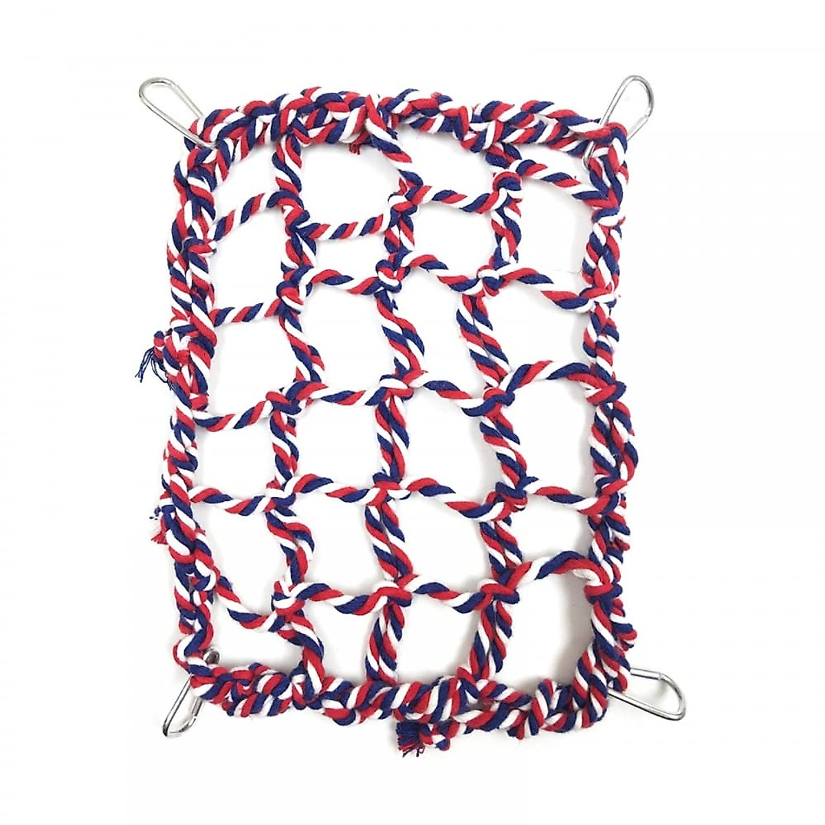 MiOYOOW Pet Climbing Rope Net, Rat Bird Climbing Rope Net Hamster Activity Toy with 4 Metal Hooks for Hamster Mouse Ferret Gerbil Chinchilla Play