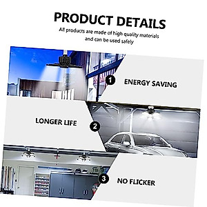 IWOWHERO Five Leaves Garage Light Deformable LED Garage Overhead LED Shop Ceiling Light Flush Mount Ceiling Light LED Flood Light Motion Light Bulbs Plastic Black