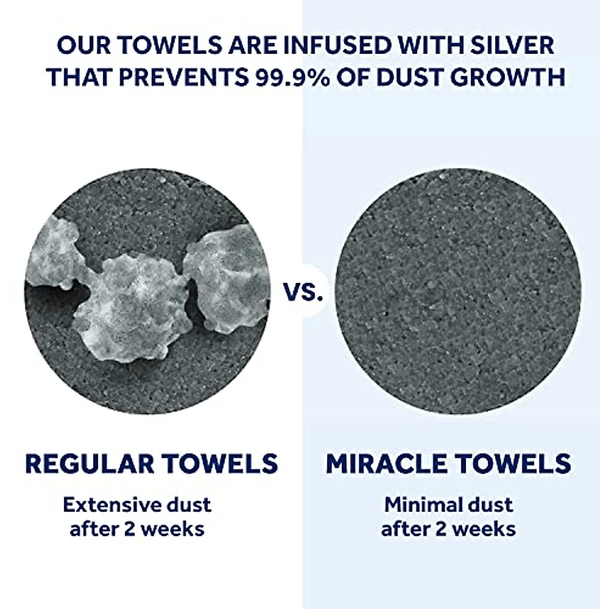 Miracle Made Hand Towel - Stone - Premium 100% USA-Grown Cotton Bathroom Hand and Face Towel with Natural Silver Ultra Soft Plush Fade Resistant Highly Absorbent Quick Drying