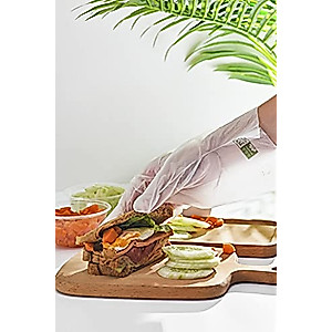 TYPLASTICS Compostable Food Prep Gloves, Large, Pack of 100, ASTM D6400, US BPI and Europe OK Compost HOME Certified