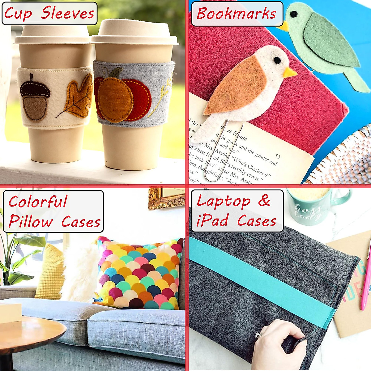 Barcelonetta | Felt Fabric | 72" Wide | 1.6mm Thick | Acrylic & Soft | Felt by The Yard | Felt for DIY Crafts, Projects, Sewing (White, 2 Yard)