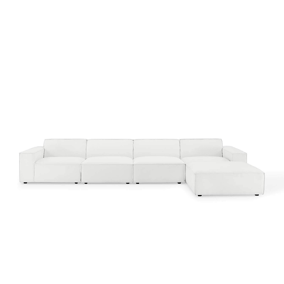 Modway Restore 5-Piece Upholstered Sectional Sofa in White