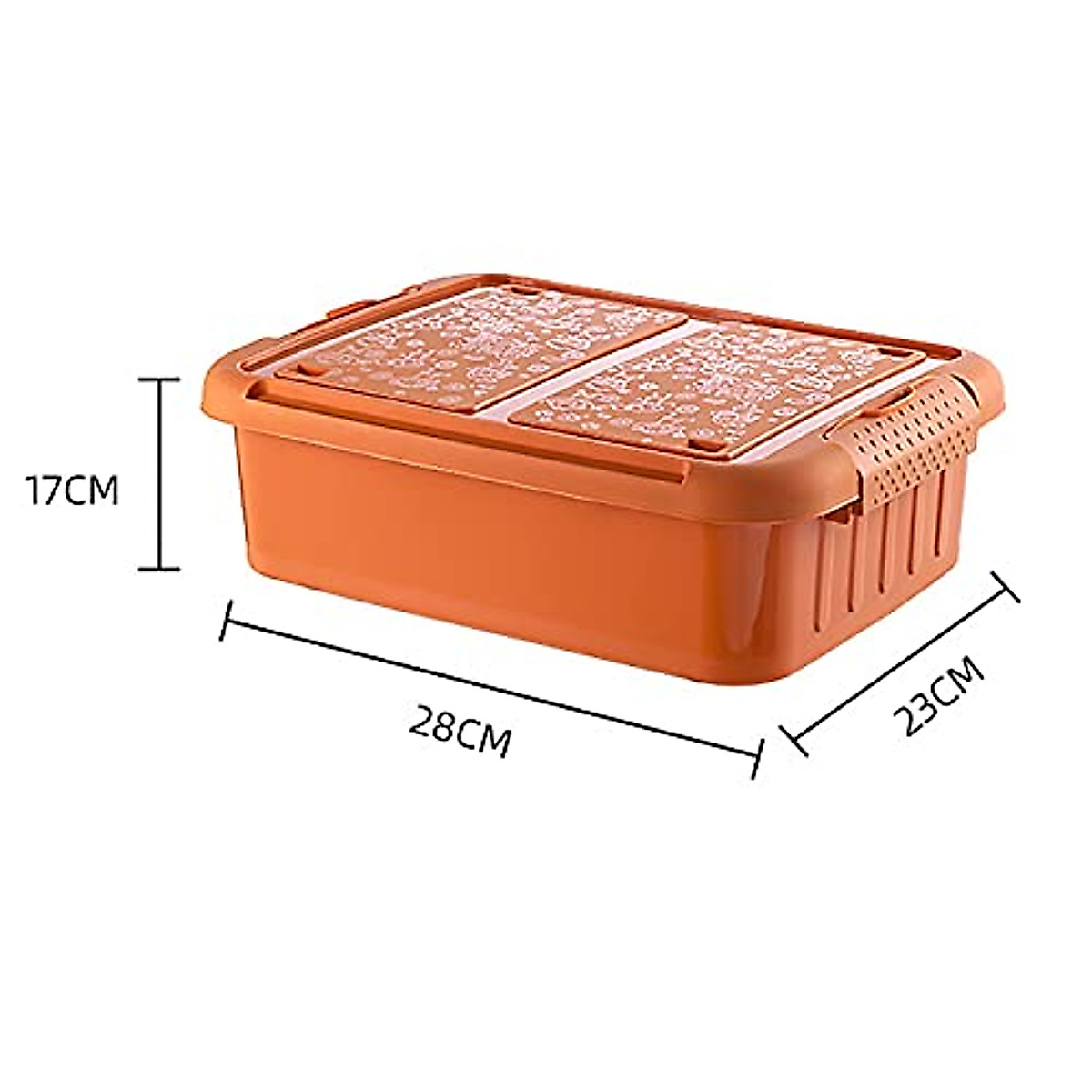 Easy Move Groceries Organizer Plastic Storage Bins Baskets for Clothes Shoes Blankets,Under Bed Lidded Storage Bins,Large Capacity Storage Box Containers with Wheels-Yellow 11l(11x9x6.6inch)