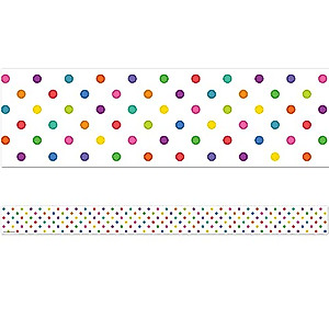 Teacher Created Resources Colorful Dots Straight Border Trim (TCR8325)